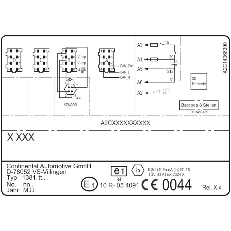 Continental VDO 24V DTCO 3.0A Digital Evo - Bus Tachograph - CAN-R 120 Ohm